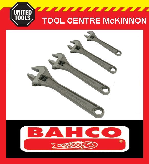 BAHCO 80 SERIES 4pce PHOSPHATED ADJUSTABLE WRENCH SHIFTER SET – 4, 6, – Tool Centre McKinnon