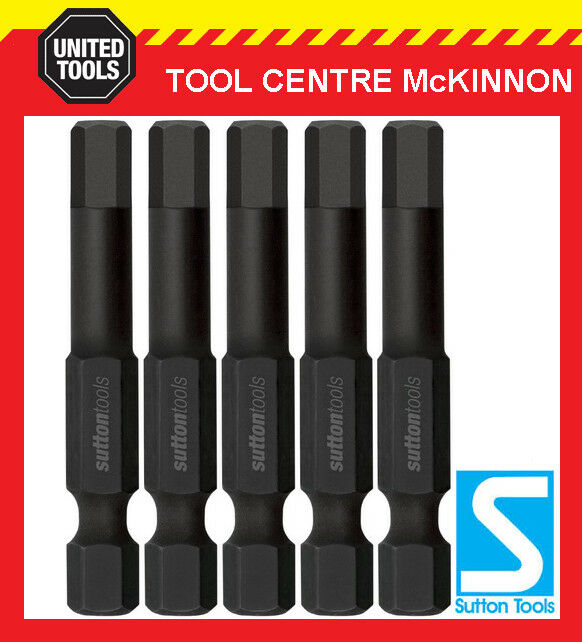 5 x SUTTON IMPACT HEX 5mm x 50mm POWER INSERT SUPABIT BITS FOR IMPACT – Tool Centre McKinnon