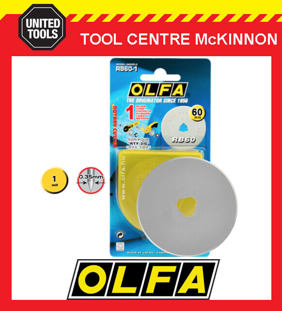 GENUINE OLFA RB60-1 60mm ROTARY CUTTER REPLACEMENT BLADE – MADE IN JAP – Tool Centre McKinnon
