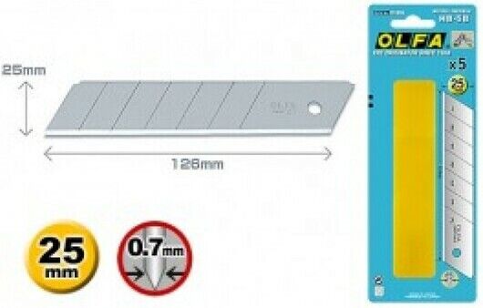 OLFA 5-PACK 25mm HEAVY DUTY SNAP OFF UTILITY KNIFE BLADES – MADE IN JA – Tool Centre McKinnon