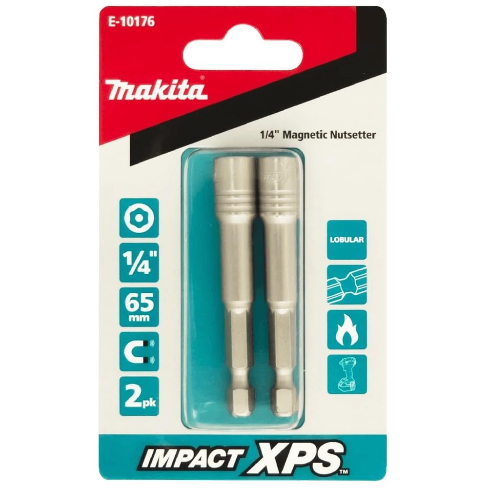 Makita Impact XPS Magnetic Nutsetter, 1/4 x 65 mm (Pack of 2) – Tool ...