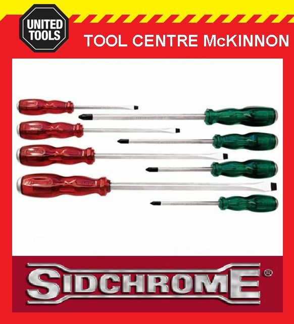 SIDCHROME SCMT29200 8pce THRU-TANG STRIKE CAP INDUSTRIAL SCREWDRIVER S ...