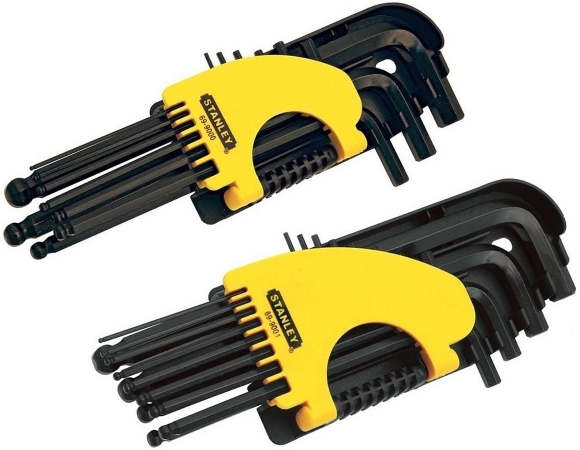 STANLEY 21pce LONG ARM BALL POINT HEX / ALLEN KEY SET – METRIC & A/F ...