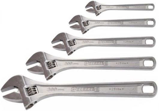 SIDCHROME 5pce CHROME PLATED ADJUSTABLE WRENCH SHIFTER SET – 4, 6, 8 ...