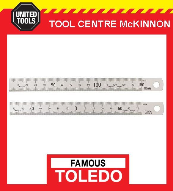 TOLEDO 150SP STAINLESS STEEL DOUBLE SIDED METRIC RULE / RULER – MADE I ...