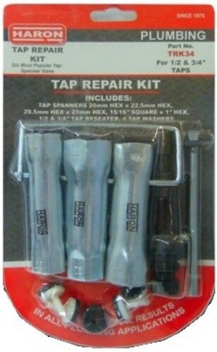 HARON TRK34 TAP RESEATING REPAIR TOOL KIT FOR 1/2” AND 3/4” TAPS – Tool ...