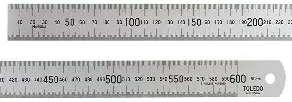 FAMOUS TOLEDO 600M 600mm STAINLESS STEEL SINGLE SIDED METRIC RULE ...