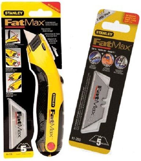 STANLEY FAT MAX RETRACTABLE KNIFE WITH BONUS BLADES – 10 BLADES! – Tool ...