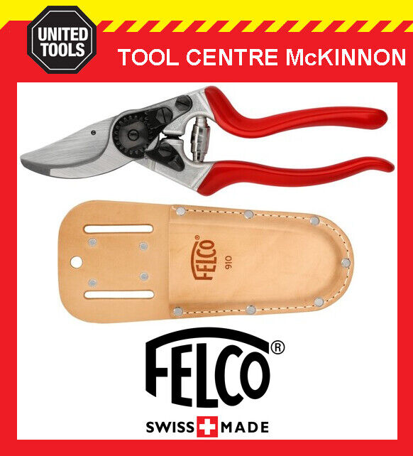 FELCO 8 ERGONOMIC SWISS MADE PRUNING SHEAR / SECATEURS + LEATHER HOLST ...