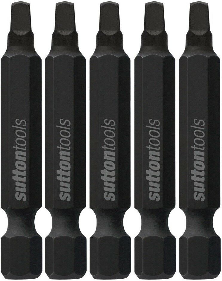 5 x SUTTON IMPACT SQUARE SQ2 x 50mm POWER INSERT BITS FOR IMPACT DRIVE ...