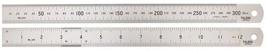 FAMOUS TOLEDO 300/12 STAINLESS STEEL DOUBLE SIDED METRIC & IMPERIAL RU ...