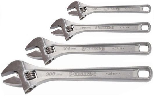 SIDCHROME 4pce CHROME PLATED ADJUSTABLE WRENCH SHIFTER SET – 6, 8, 10 ...