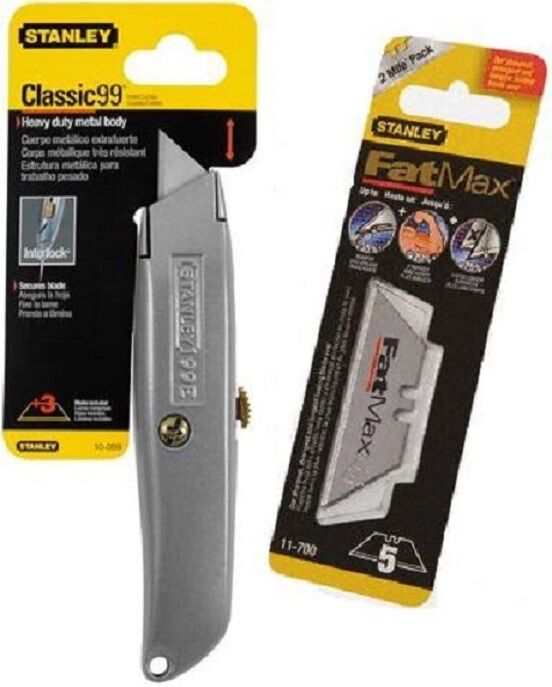 STANLEY CLASSIC 99 RETRACTABLE KNIFE WITH BONUS BLADES – 8 BLADES ...