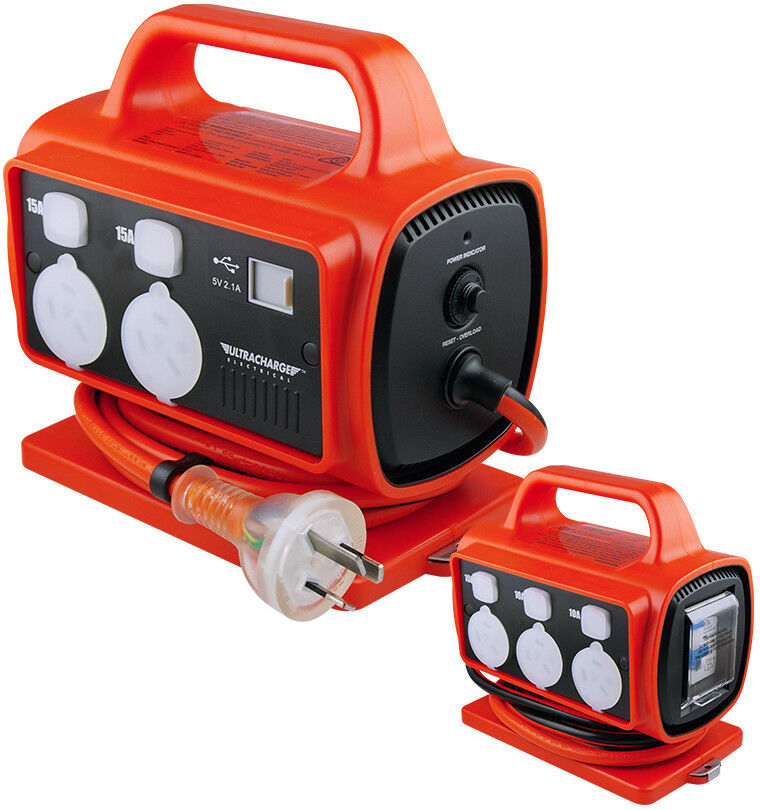 ULTRACHARGE 5-WAY IP54 COMBINATION 10A & 15A RCD SAFETY POWER BOX WITH ...