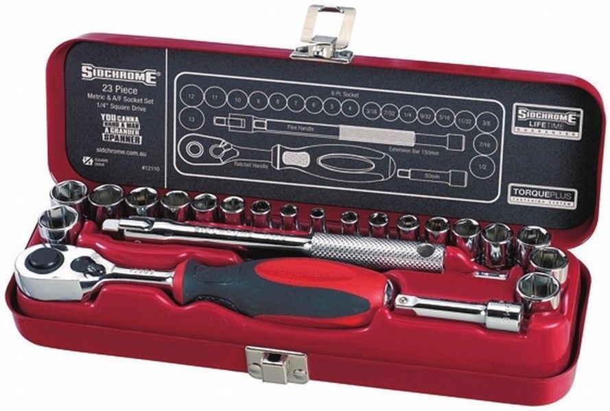 SIDCHROME SCMT12110 23pce METRIC & A/F 1/4” SOCKET SET – Tool Centre ...