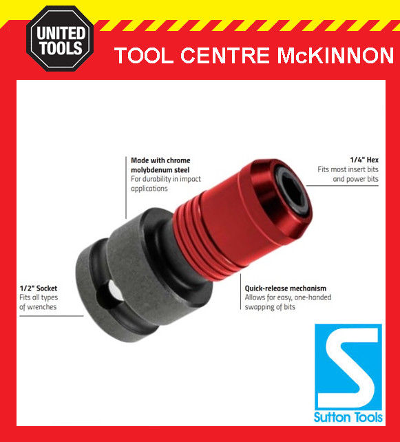P & N BY SUTTON TOOLS 1/2” SOCKET TO 1/4” HEX ADAPTOR FOR IMPACT WRENC – Tool Centre McKinnon