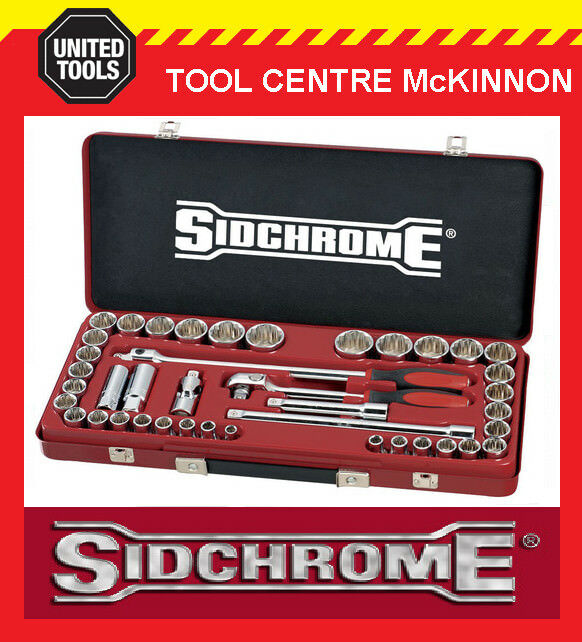 SIDCHROME SCMT14104 41pce METRIC & A/F & 1/2” DRIVE SOCKET SET – Tool ...