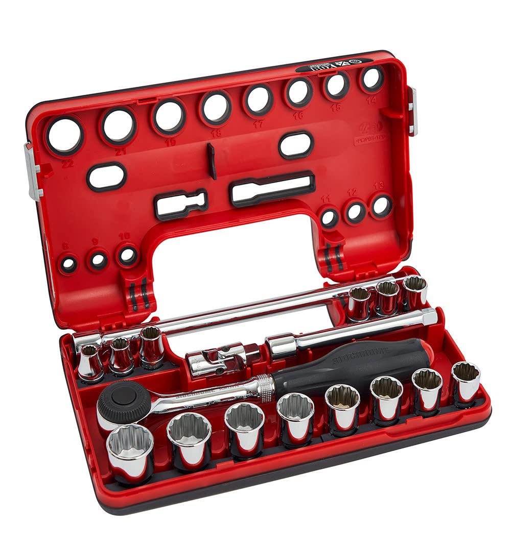 Sidchrome SCMT13151 3/8 Inch Drive Detection Box Socket 18 Piece Set w ...