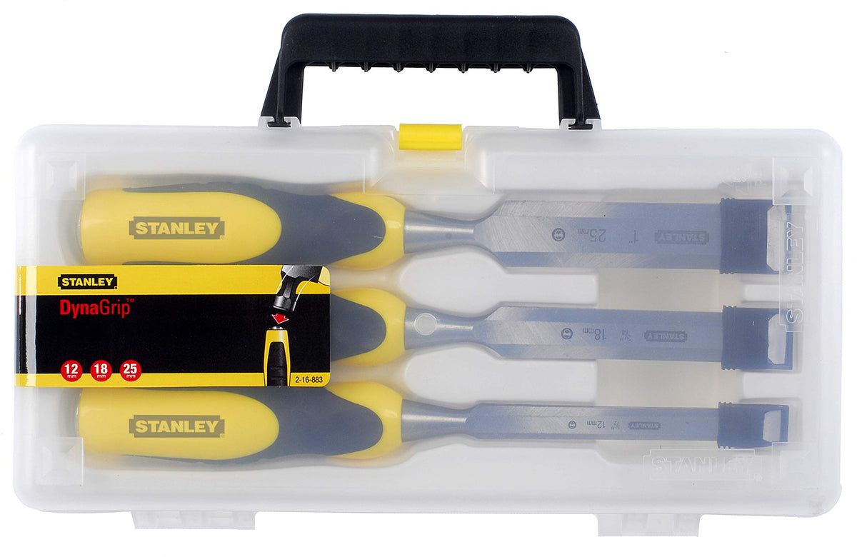 Stanley DynaGrip 3 Piece Chrome Steel Alloy Ergonomic Chisel Set – Tool ...